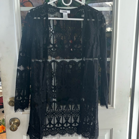 Sweaters | Sosik Black Lace Cardigan | Poshmark